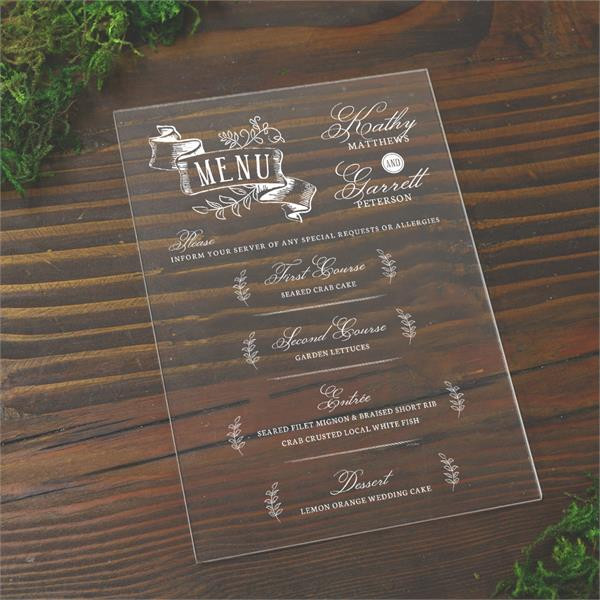 C&P Wedding - Day of Materials - Printed Acrylic - Cards & Pockets