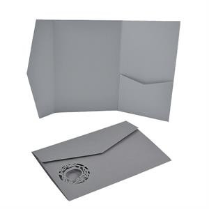 Floral Monogram Corner Laser Pocket Invitation - Cards & Pockets