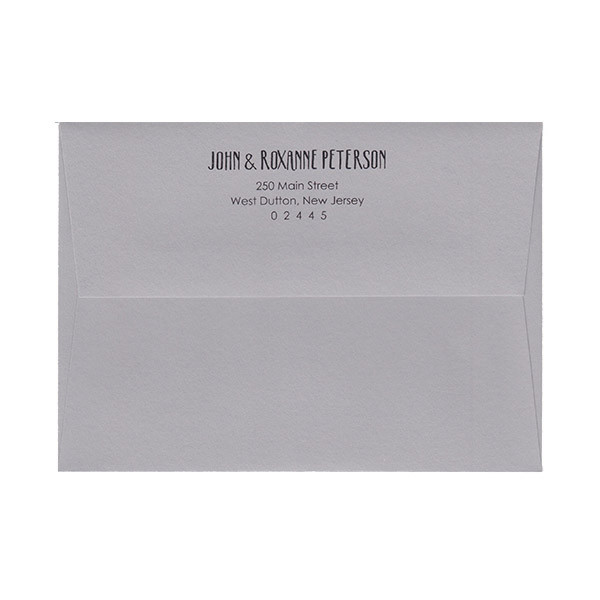 Return Address Black Ink Printed A7 Square Flap Envelopes - Cards & Pockets