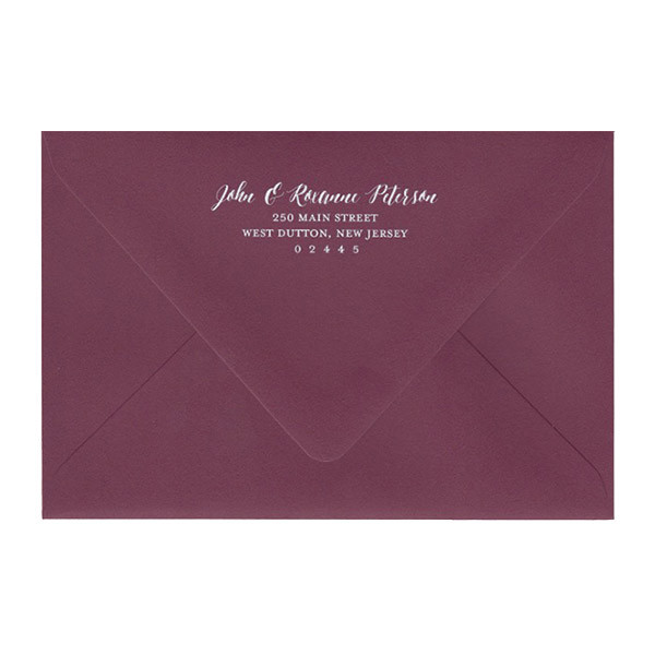 Return Address White Ink Printed A8 Euro Flap Envelopes - Cards & Pockets