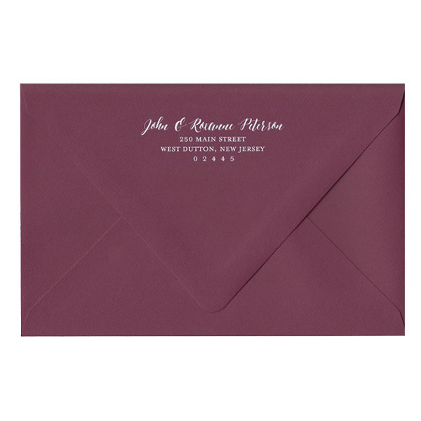 Return Address White Ink Printed A9 Euro Flap Envelopes - Cards & Pockets