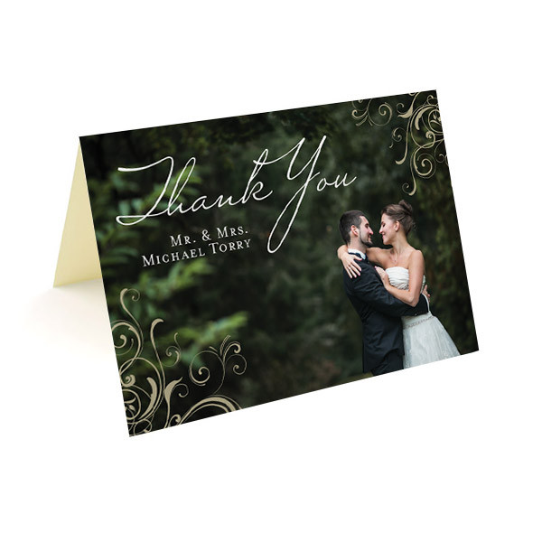 Corner Swirls - Photo Thank You Cards - Cards & Pockets