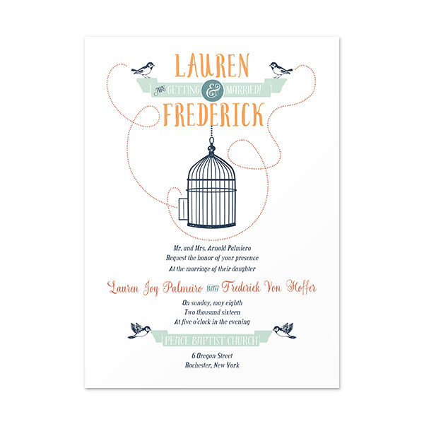 Bird Cage - Invitation Card (5"x7") - Cards & Pockets