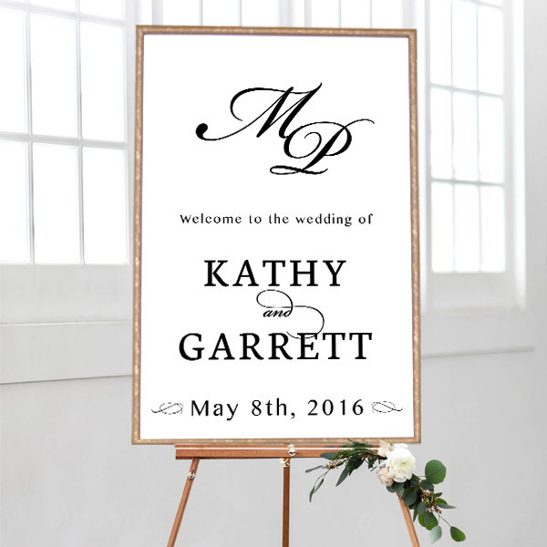 Wedding Welcome Classy - Wedding Sign (24x36) - Cards & Pockets