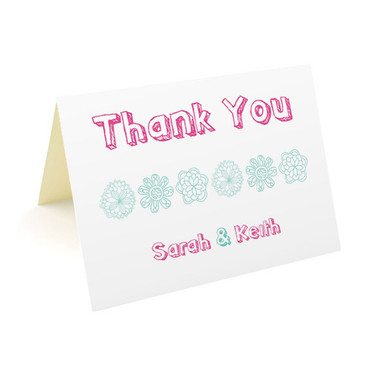 Thank You Cards 3.5x5 Scribble Floral - Cards & Pockets