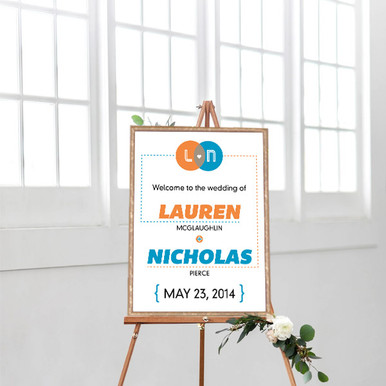 Wedding Welcome Sign Venn Diagram - Wedding Sign (18x24) - Cards & Pockets