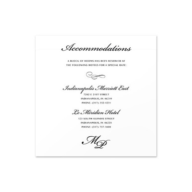 Classy - Accommodations Insert (5" x 5") - Cards & Pockets