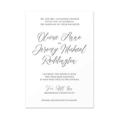 Classic Cursive - Invitation Card (4.5" x 6.5") - Cards & Pockets