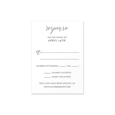 Classic Cursive - RSVP Card (3.5"x5") Portrait - Cards & Pockets