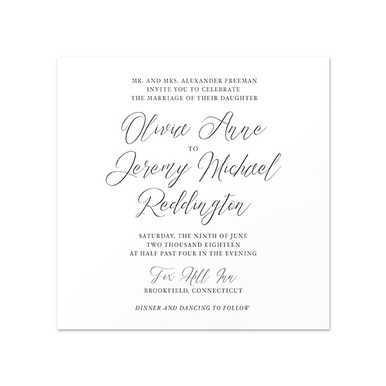 Classic Cursive - Invitation Card (5.625" x 5.625") - Cards & Pockets