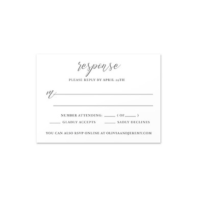 Classic Cursive - RSVP Card (3.5"x5") Landscape - Cards & Pockets