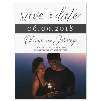Classic Cursive - Photo Save The Date - Cards & Pockets