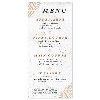 Modern Marble - Menu - Cards & Pockets