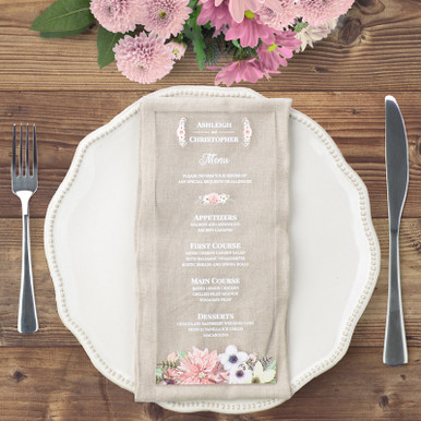 Floral 4x9 Acrylic Menu - Cards & Pockets