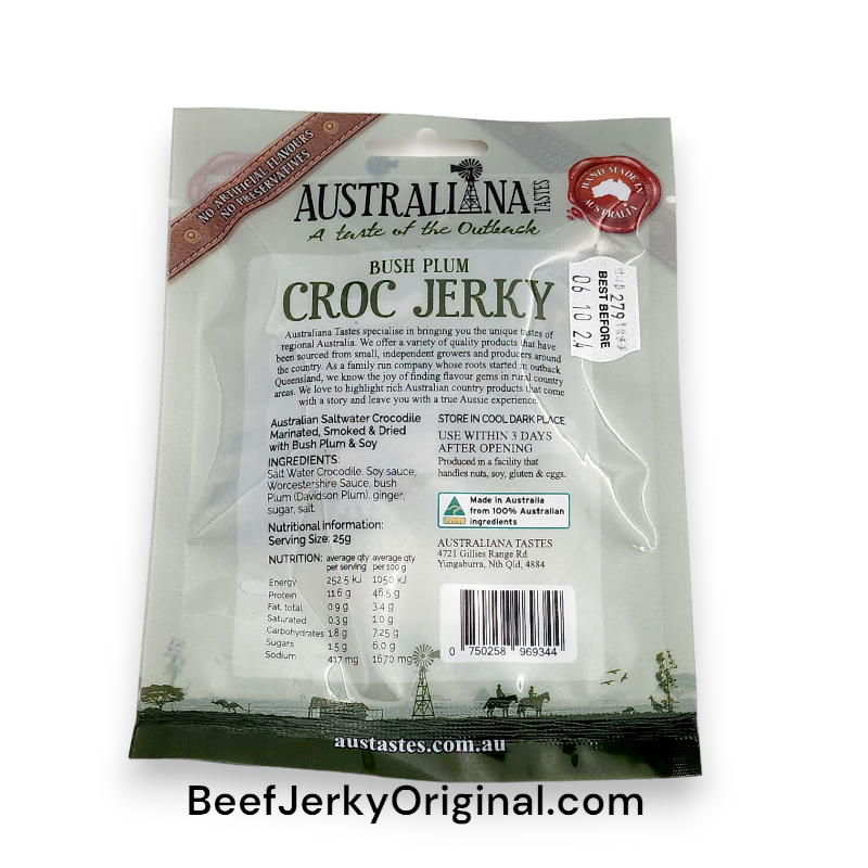 Australian Bush Plum Crocodile Jerky 25g | Exotic Gourmet Snack