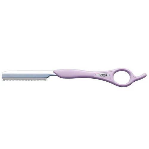 Feather Styling Razor Long Handle Lavender | HairCo Australia