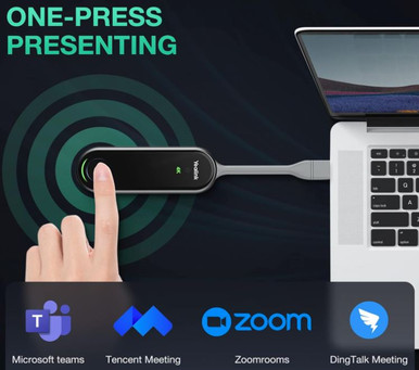 Yealink WPP30 network media streaming adapter, USB-C, 4K, includes 2 ...