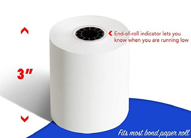 Paper Roll 3" wide x 3" dia. (IBM 17H96368), 50 rolls per case