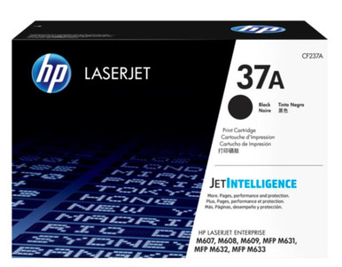 HP 37A Black Original LaserJet Toner Cartridge, 11K Yield.