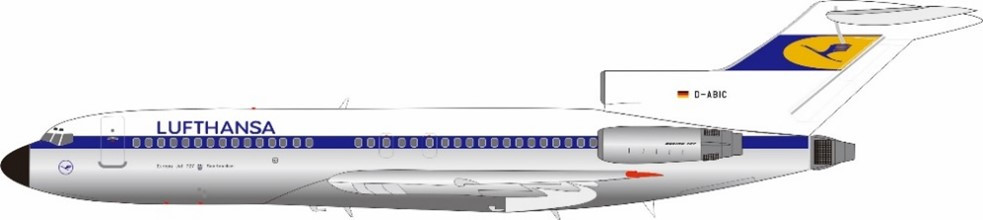 Lufthansa 727-30 251NX D-ABIC "Saarbrucken" JF-727-1-003P 1:200