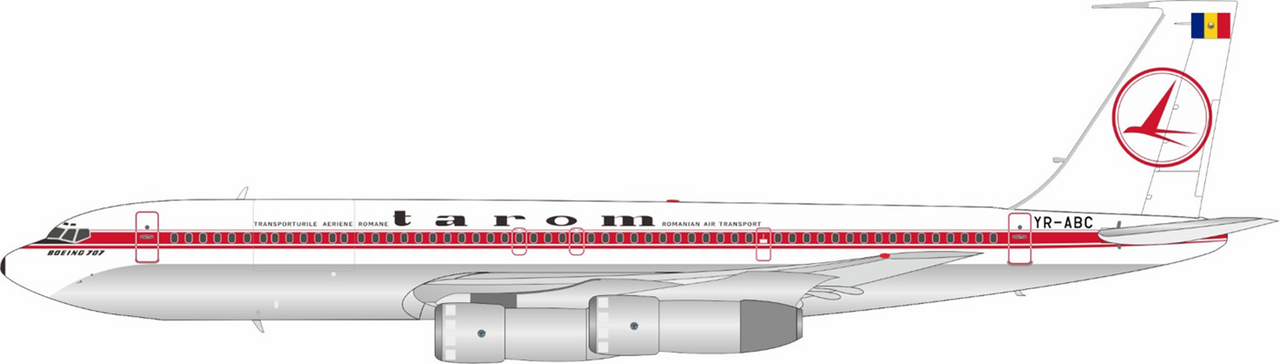 Tarom Boeing 707-3K1C YR-ABC with stand RM70305P 1:200