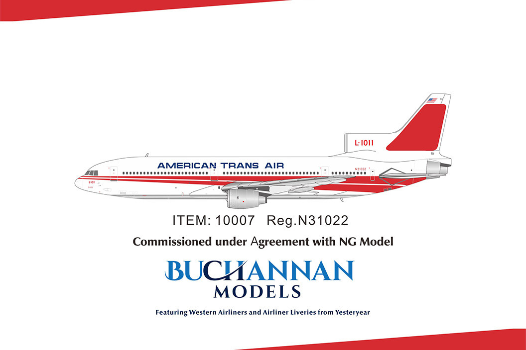 NG Models American Trans Air (ATA) L-1011-1 in TWA basic livery N31022 ...