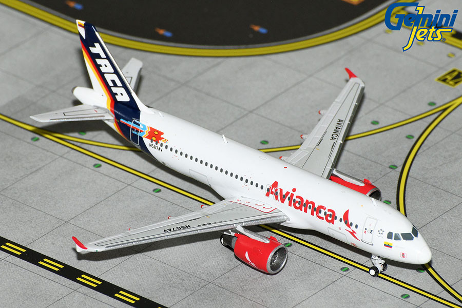 Gemini Jets Avianca A320 "TACA" retro livery N567AV GJAVA2190 1:400