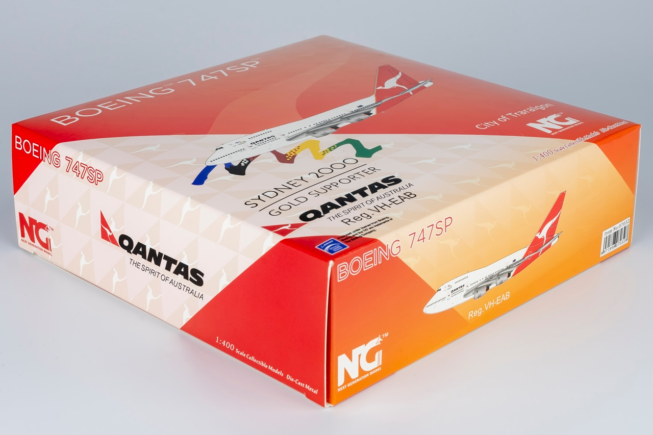 NG Models Qantas 747SP VH-EAB with "SYDNEY 2000" gold supporter sticker ...