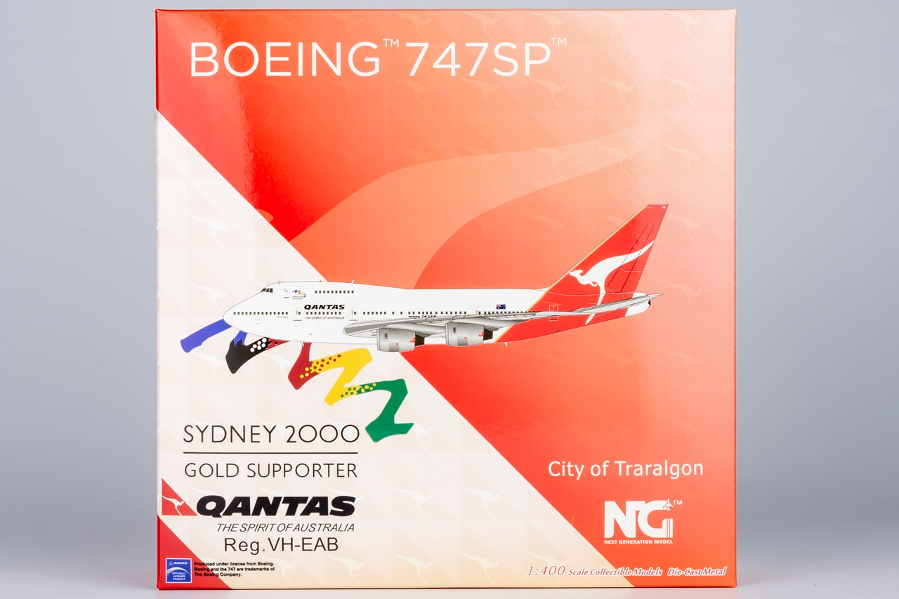 NG Models Qantas 747SP VH-EAB with "SYDNEY 2000" gold supporter sticker ...