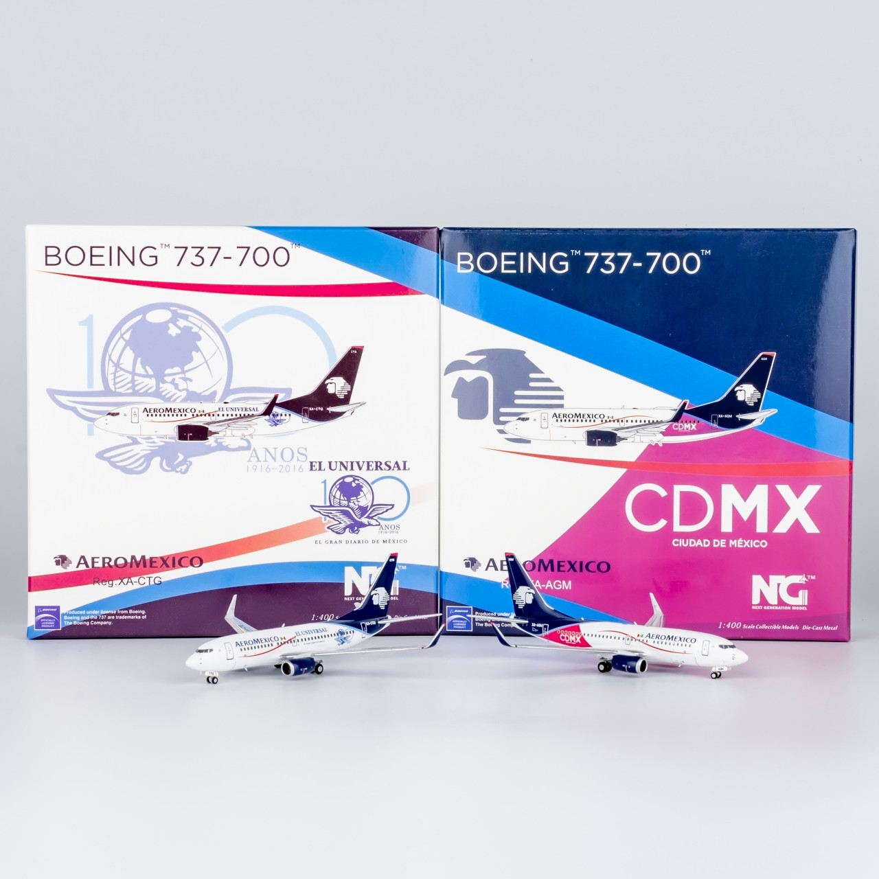 NG Models AeroMexico 737-700/w XA-CTG with 1916-2016 ANOS stickers ...