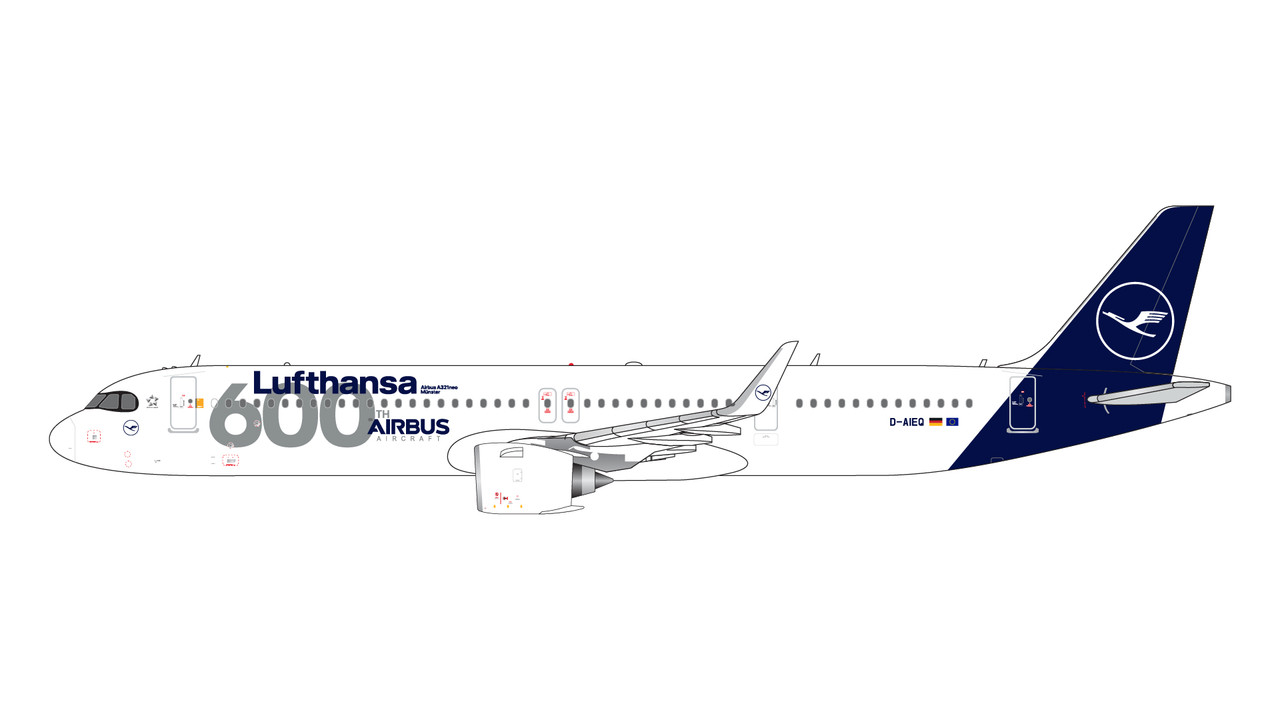Gemini Jets Lufthansa D-AIEQ "600th Airbus Aircraft" A321neo GJDLH2238 ...