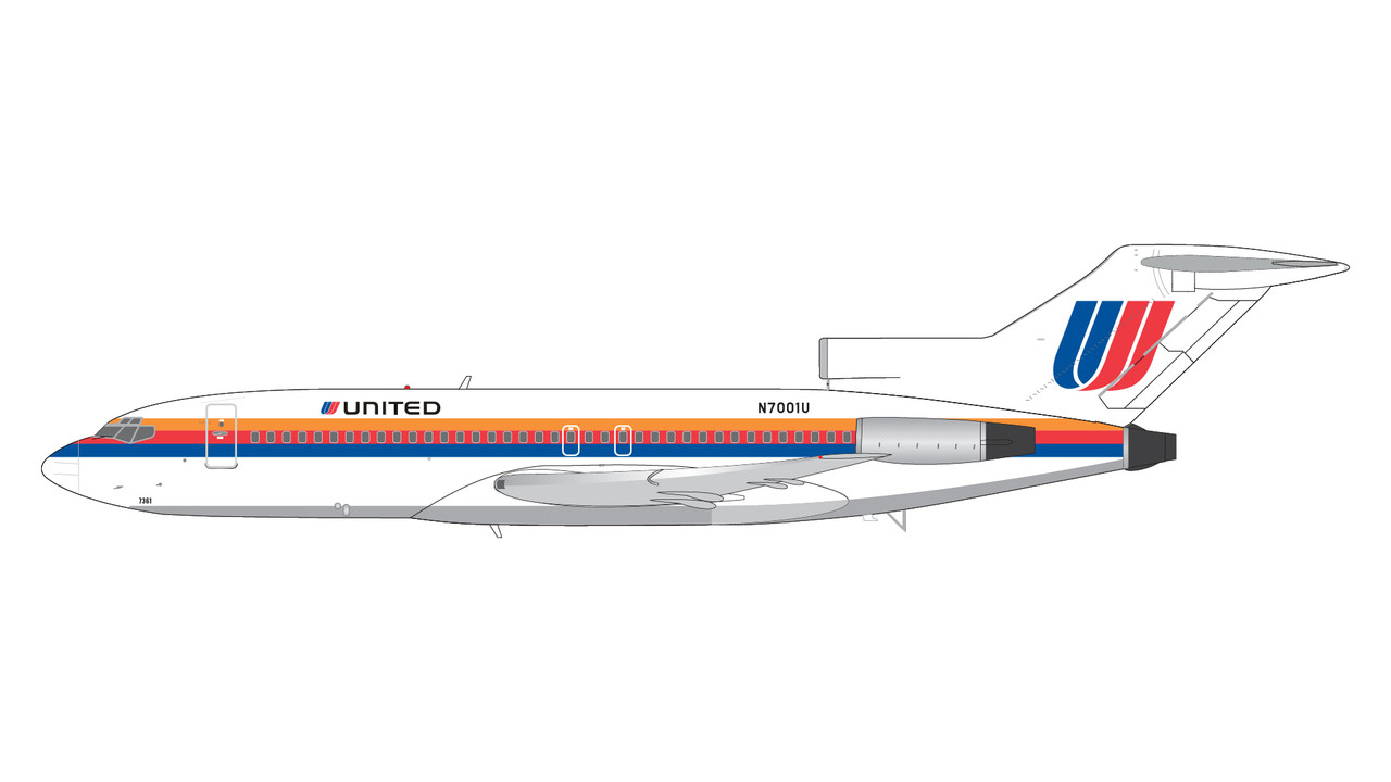 Gemini200 United Airlines B727-100 Saul Bass livery N7001U G2UAL948 1:200