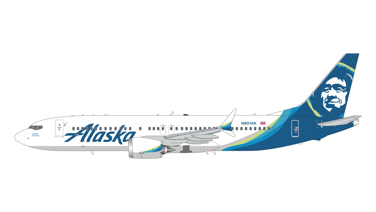 Gemini200 Alaska Airlines B737 MAX 8 N801AK G2ASA1317 1:200