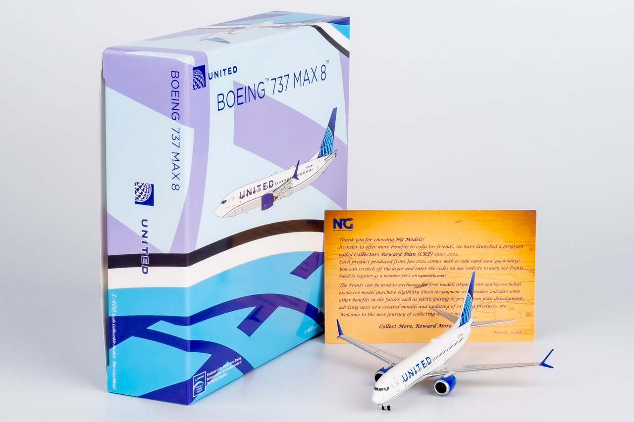 NG Model United Airlines 737 MAX 8 Blue Evolution colors N17339 88038 1:400