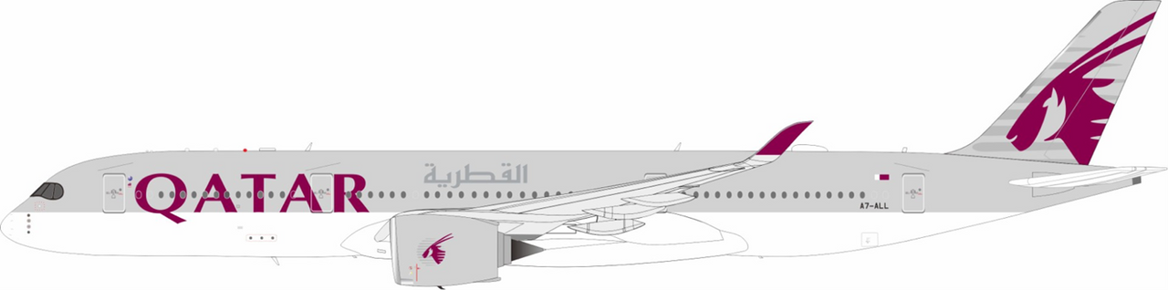 Retro Models Qatar Airways Airbus A350-941 A7-ALL with stand RM35901 1:200