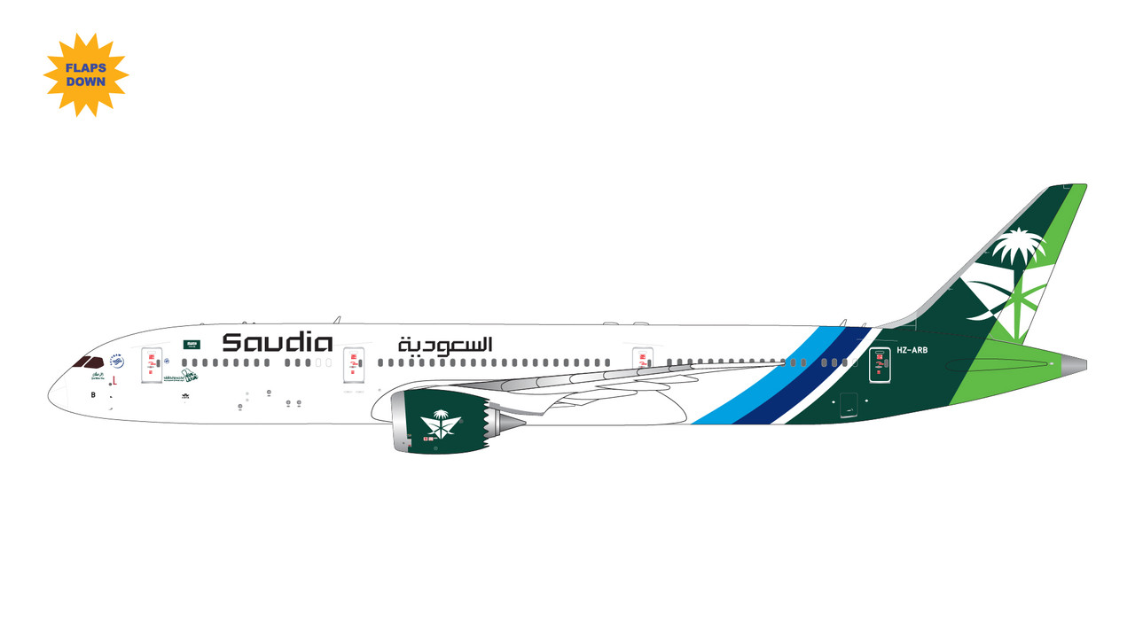 Gemini Jets Saudi Arabian Airlines B787-9 "National Day" livery; flaps ...