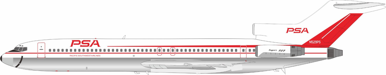 InFlight200 PSA - Pacific Southwest Airlines N529PS LTD 54 MODELS 727 ...