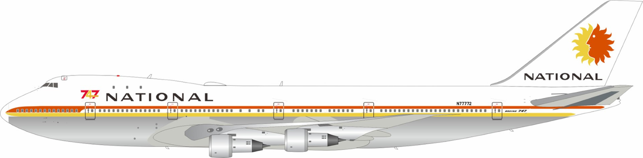 InFlight200 National Airlines Boeing 747-135 N77772 LTD 34 MODELS 741 ...