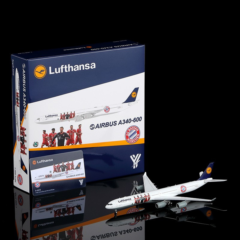 Lufthansa A340-600 Reg: D-AIHZ Bayern Munich Livery YY34617 Scale 1:400