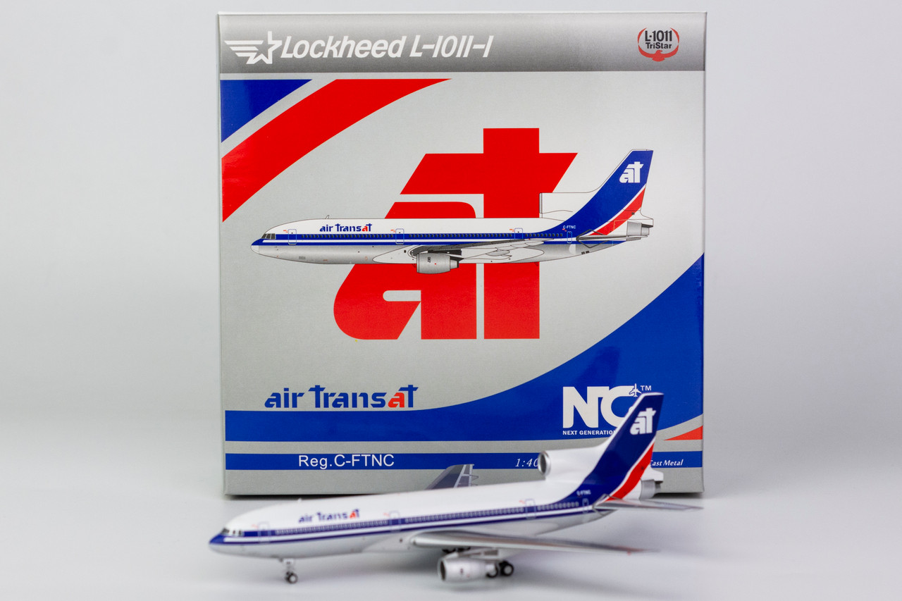 NG Model Air Transat 1980s colors; silver belly L-1011-1 C-FTNC 31019 1:400