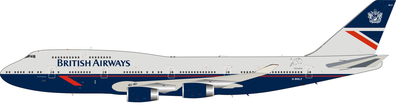 Inflight200 British Airways Boeing 747-436 G-BNLY with stand and ...