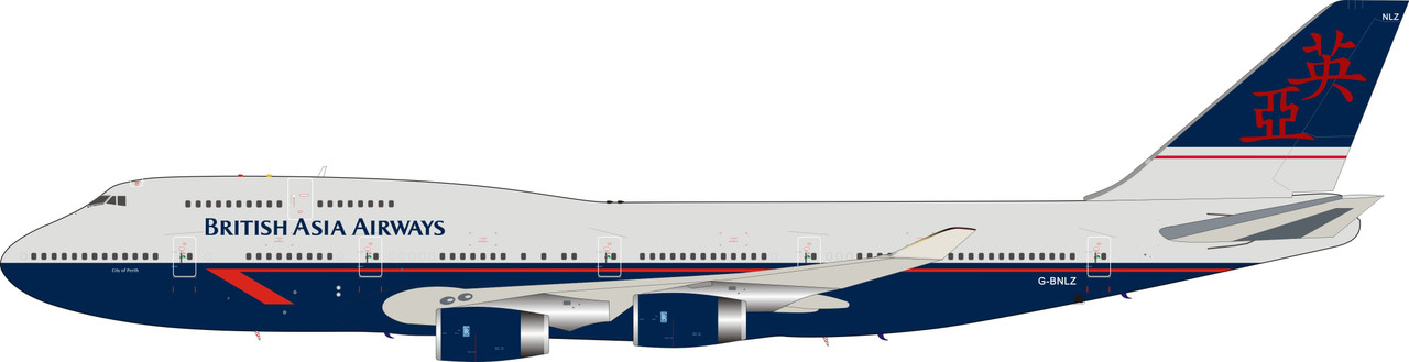 Inflight200 British Airways Boeing 747-436 G-BNLZ with stand and ...
