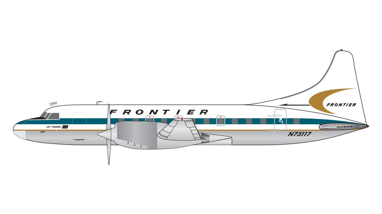 Gemini Jets Frontier Airlines CV-580 1960s livery N73117 GJFFT1263 1:400