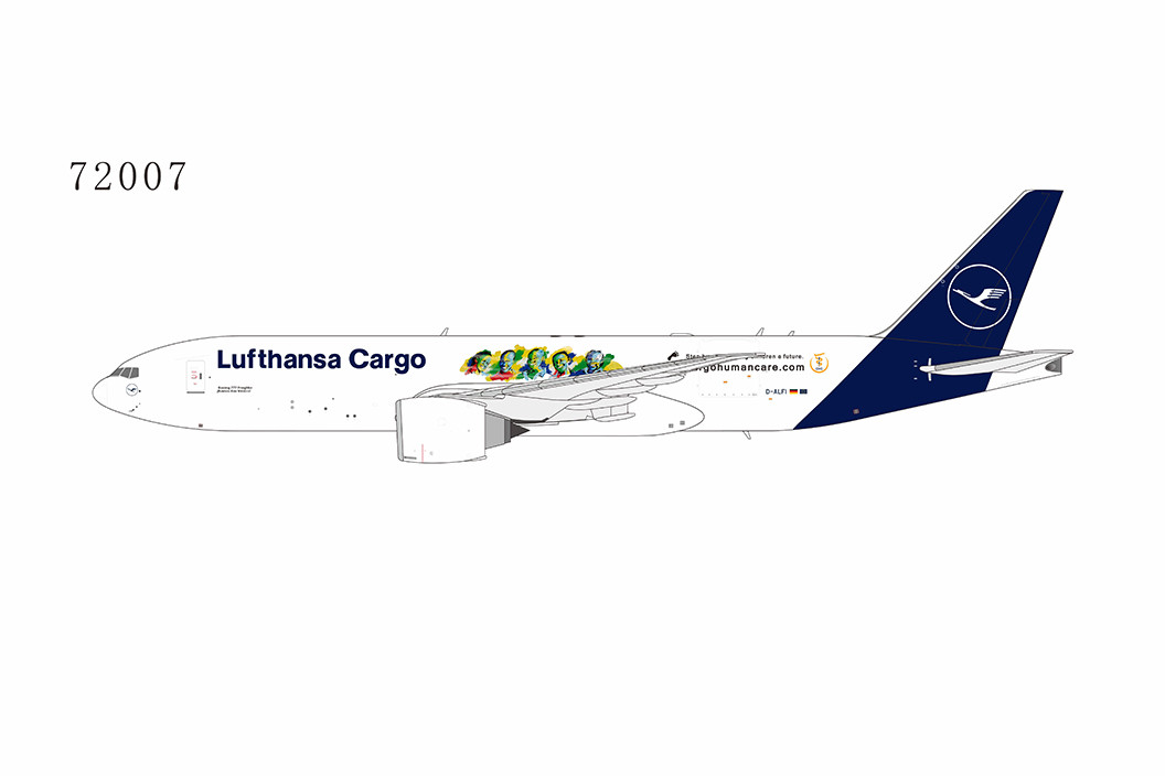 NG Model Lufthansa Cargo with "Cargo Human Care" sticker 777F D-ALFI ...