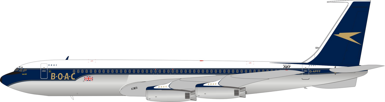 Inflight200 BOAC G-APFF Boeing 707-436 with stand and collectors coin ...