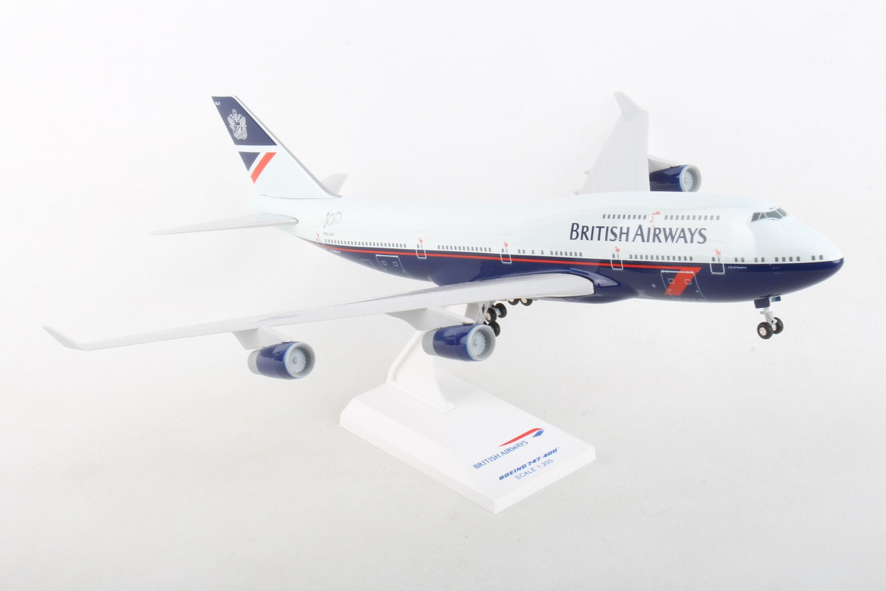 SKYMARKS BRITISH 747-400 1/200 W/GEAR LANDOR - Diecast Airplane