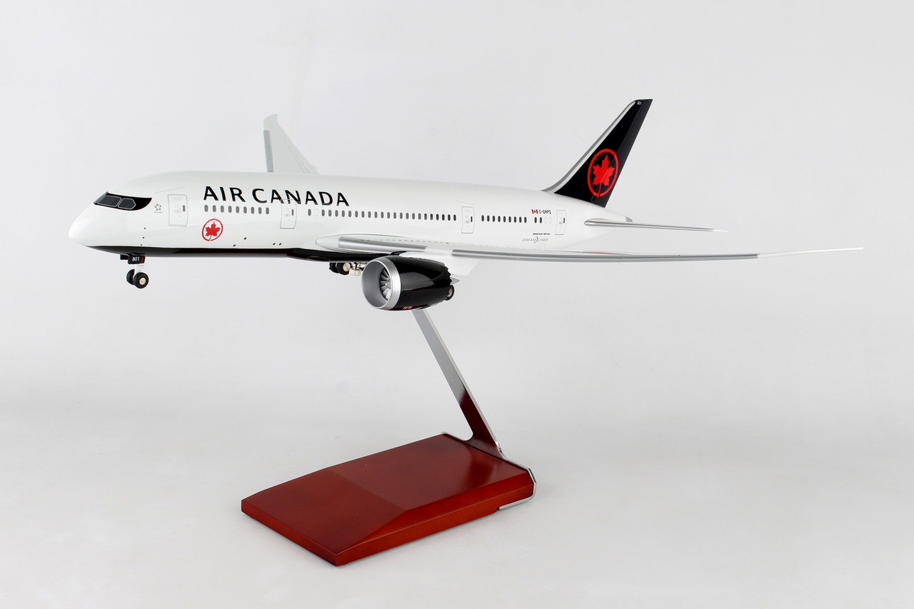 SKYMARKS AIR CANADA 787-8 1/100 W/WOOD STAND & GEAR NEW LIVE - Diecast ...