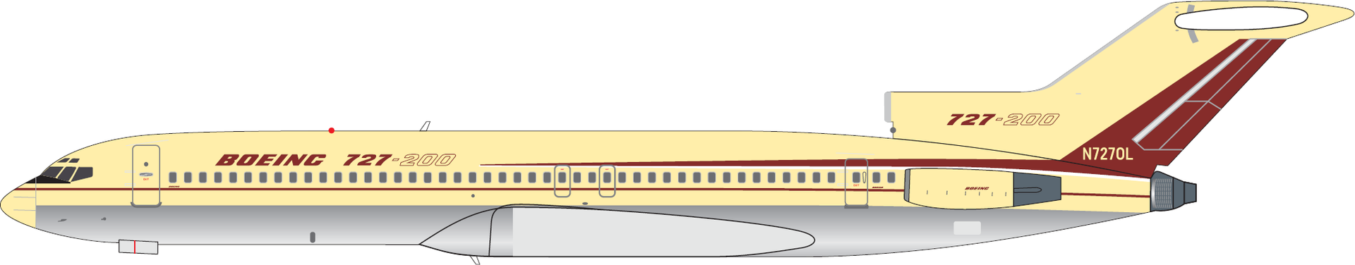 V1-400 HOUSE LIVERY BOEING 727-200 Reg: N7270L V1-400021 Scale 1:400