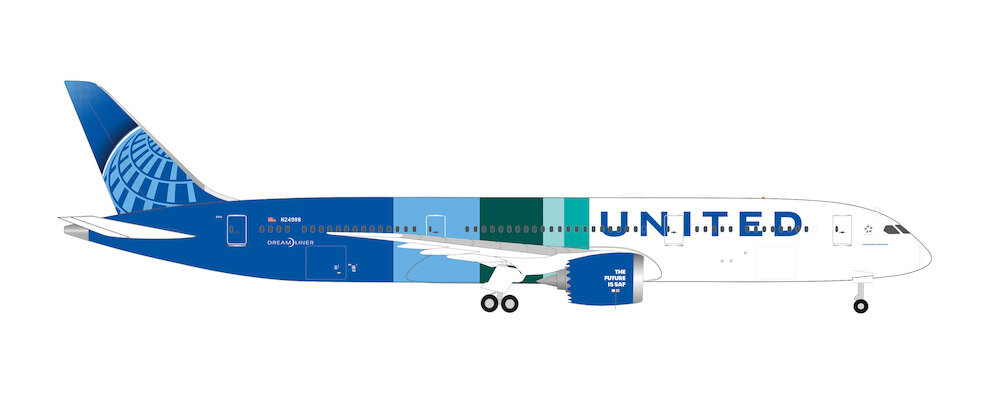 Herpa Wings United Airlines Boeing B787-9 2019 New Livery N24988 ...