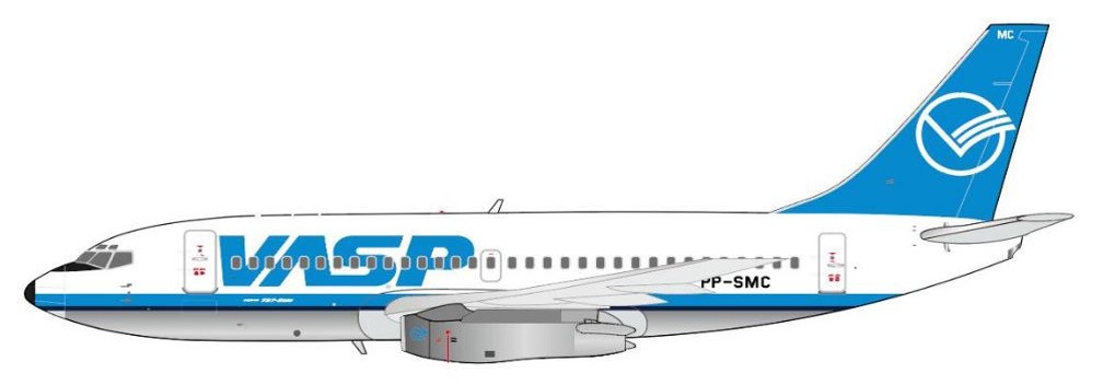 JC Wings VASP Boeing 737-200 "Polished" Reg: PP-SMC XX40256 Scale 1:400